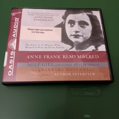 Anne Frank Remembered Audio Book Cd 8 Disc Oaaia Audio In Hard Case | eBay