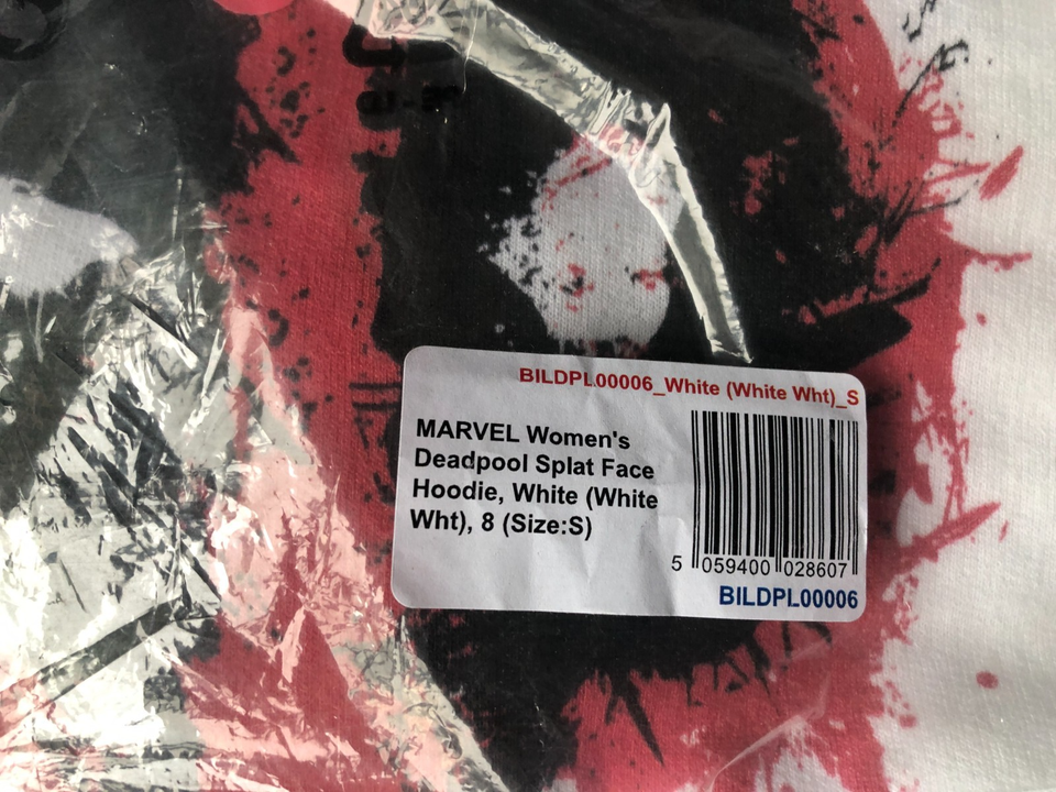 Marvel Deadpool White Splat Face Hoodie.Womens Small. Size 8. | eBay UK