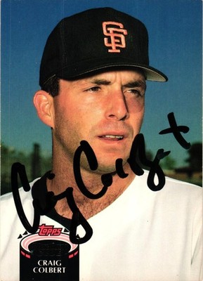 CRAIG COLBERT #891 Signed 1992 Stadium Club MLB Baseball Card AUTO ...