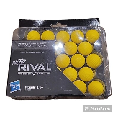 NEW Nerf Rival Precision Battling Bullet Balls 25x High Impact Rounds ...