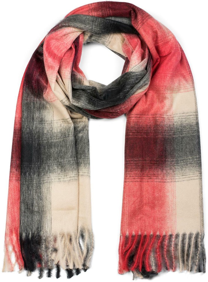 Unisex Schal Karo Muster Fransen, Winter, Stola, Feinstrick Strickschal ...