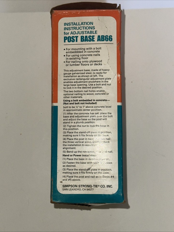Simpson Strong-Tie AB66, 6 x 6 Adjustable Post Base With Stand Off ...