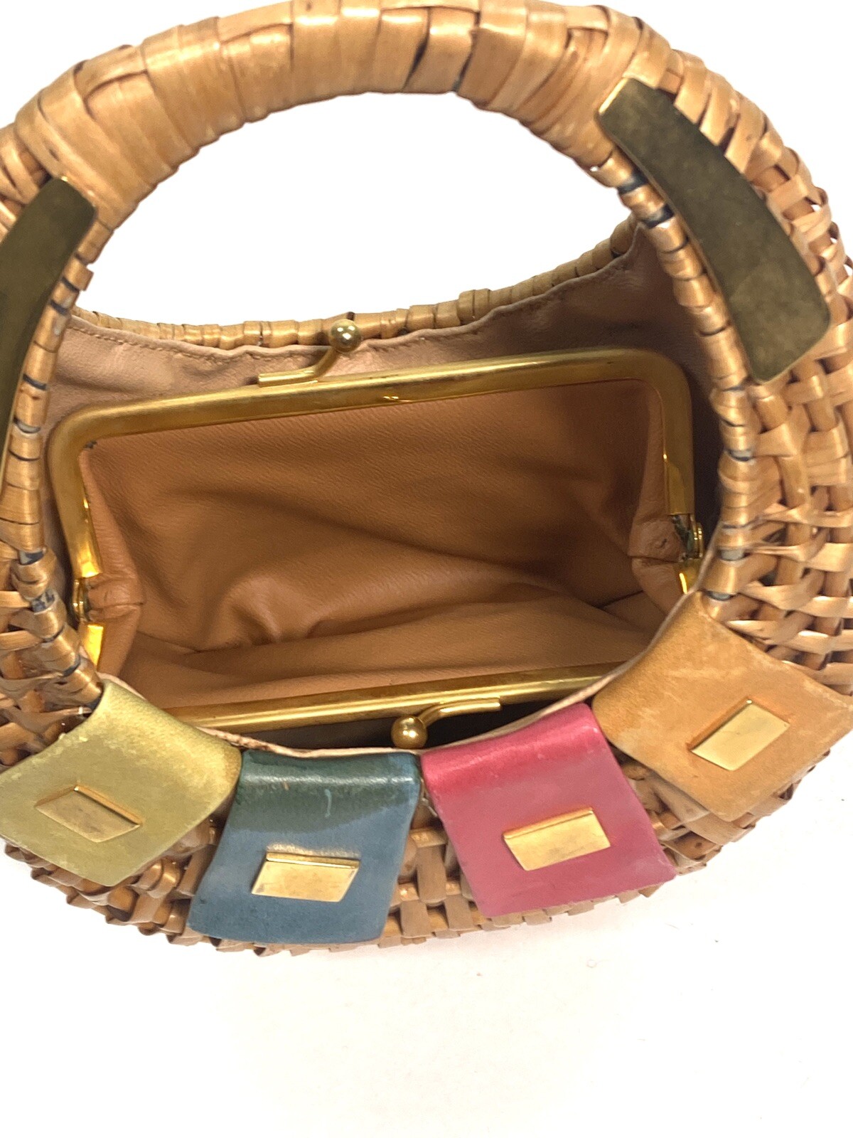 Vintage KORET Purse Handbag Mid Century 60s Egg Woven… - Gem