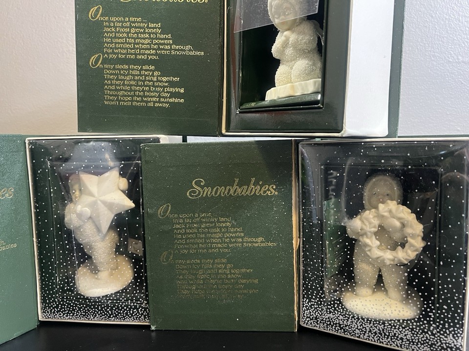 Lot of 3 retired Dept 56 Snowbabies figurines, in its original green ...