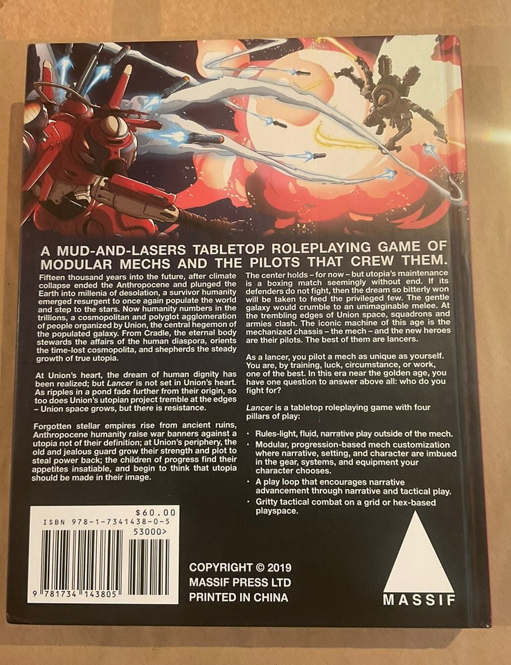 Lancer RPG / Hardcover / Massif Press / Kickstarter Core Rulebook | eBay