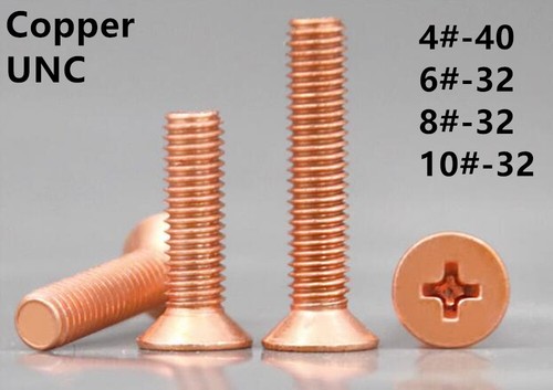 Pure Copper Phillips Cross Countersunk Flat Head Screws 4# 6# 8# 10# | eBay