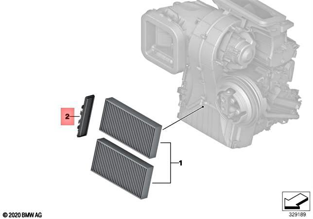 Genuine BMW F45 F46 F55 Cabin Air Filter Microfilter Cover OEM ...