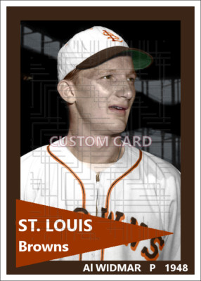 Al Widmar - 1948 St. Louis Browns - 2.5 x 3.5 custom card (blank back ...