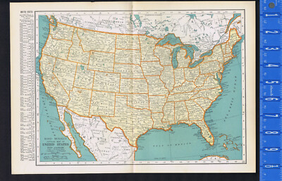 UNITED STATES Map- 1934 Color Map | eBay