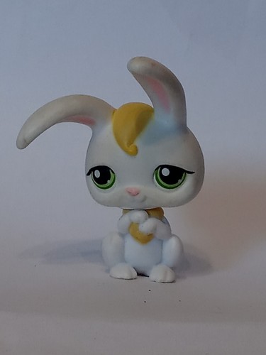 Littlest Pet Shop Hasbro #245 White and Tan Rabbit Bunny w Green Eyes ...