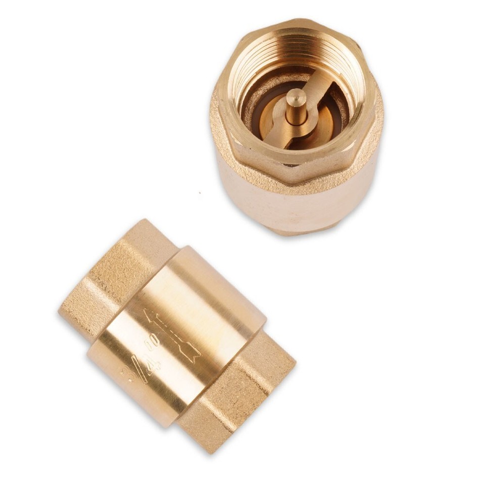 DN20 200PSI Check Valve 3/4" NPT In-Line Brass Spring Loaded Inline 1PC ...