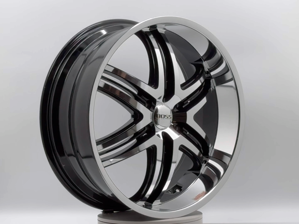 22" BOSS Wheels STYLE 3440 22X9 MACHINE BLACK Finish 6 lug 6x139.7 et ...