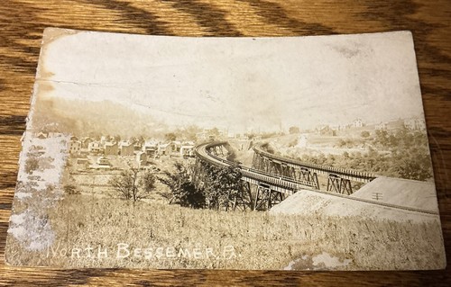 Rare Railroad North Bessemer Pa Train Bridges Postcard Early 1900s RPPC ...