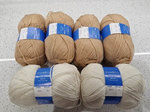6 x 100g Southdown Double Knit 100% Acrylic Yarn Wool - 2 Cream - 4 ...