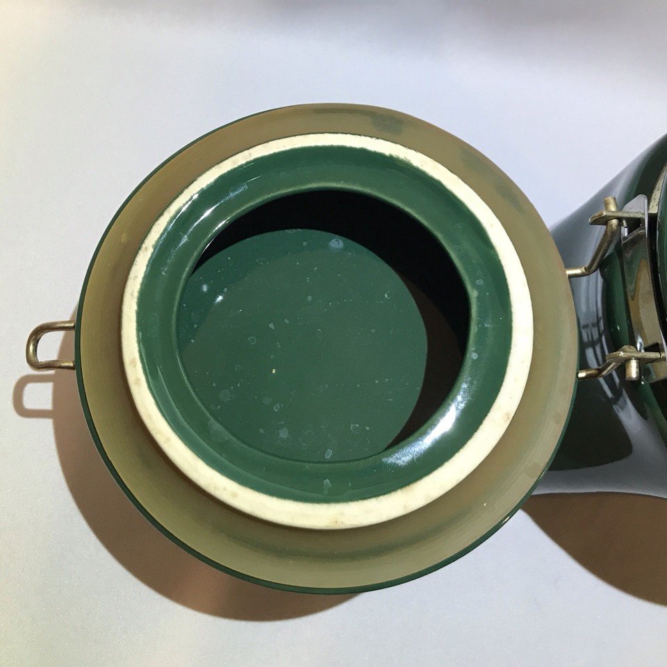 Gevalia Kaffe Royal Warrant Dark Green and Gold Ceramic 1 lb Coffee Jar ...