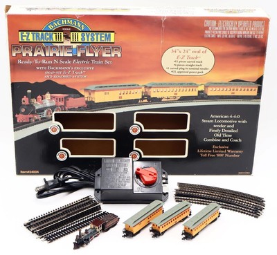Bachmann Prairie Flyer N Scale Train Set American 4-4-0 Locomotive with ...