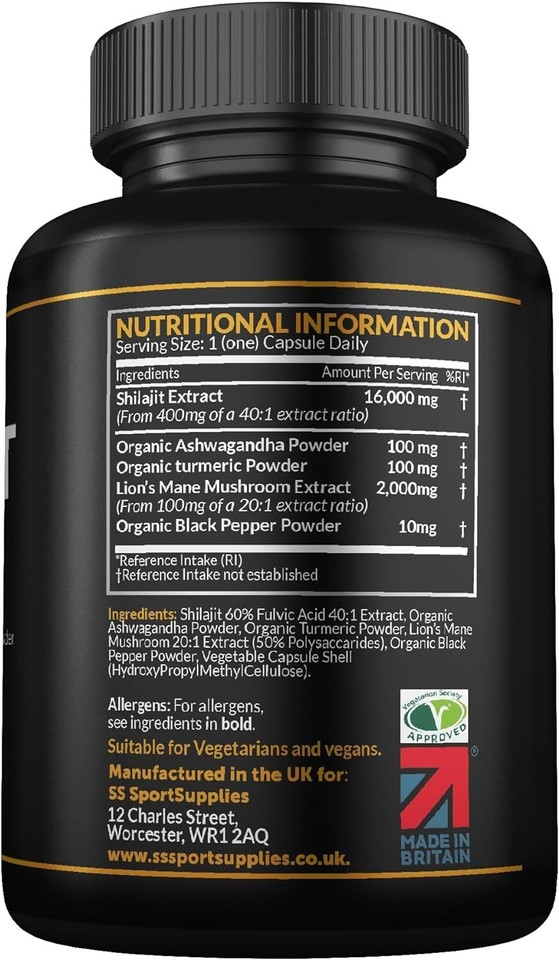 Himalayan Shilajit Resin Caps Ashwagandha Turmeric Lions Mane Turmeric ...