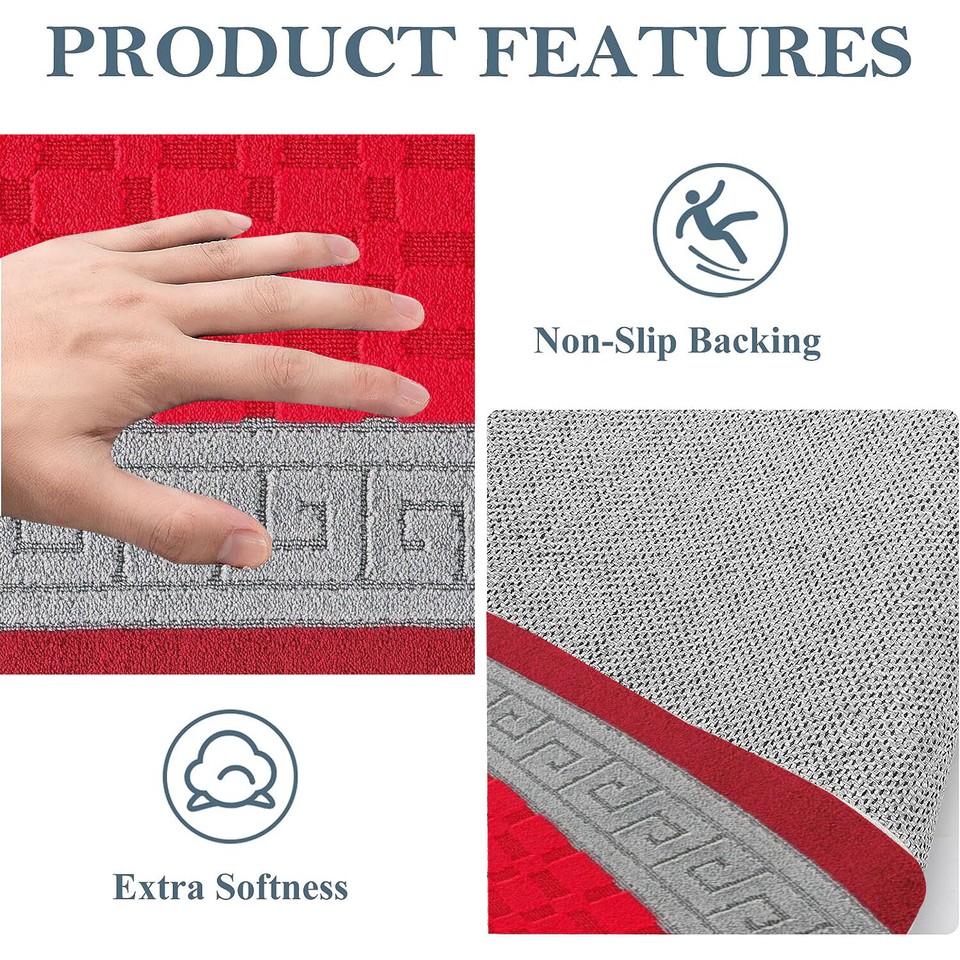 Non Slip Bath Mat Extra Large Bathroom Rug Water Absorbent Toilet ...