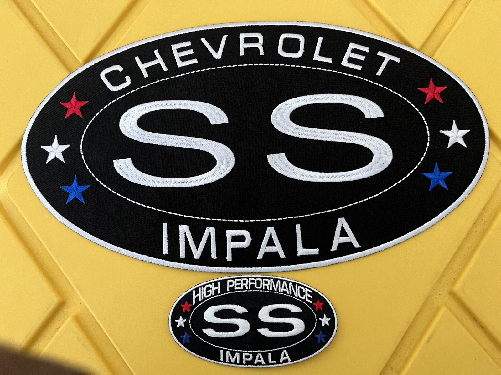 CHEVY SS IMPALA 12" INCH COMBO SEW/IRON ON PATCH EMBROIDERED LOWRIDER ...
