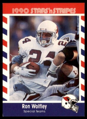 1990 STARS' n STRIPES FOOTBALL CARD FIRST EDITION #48 RON WOLFLEY ...