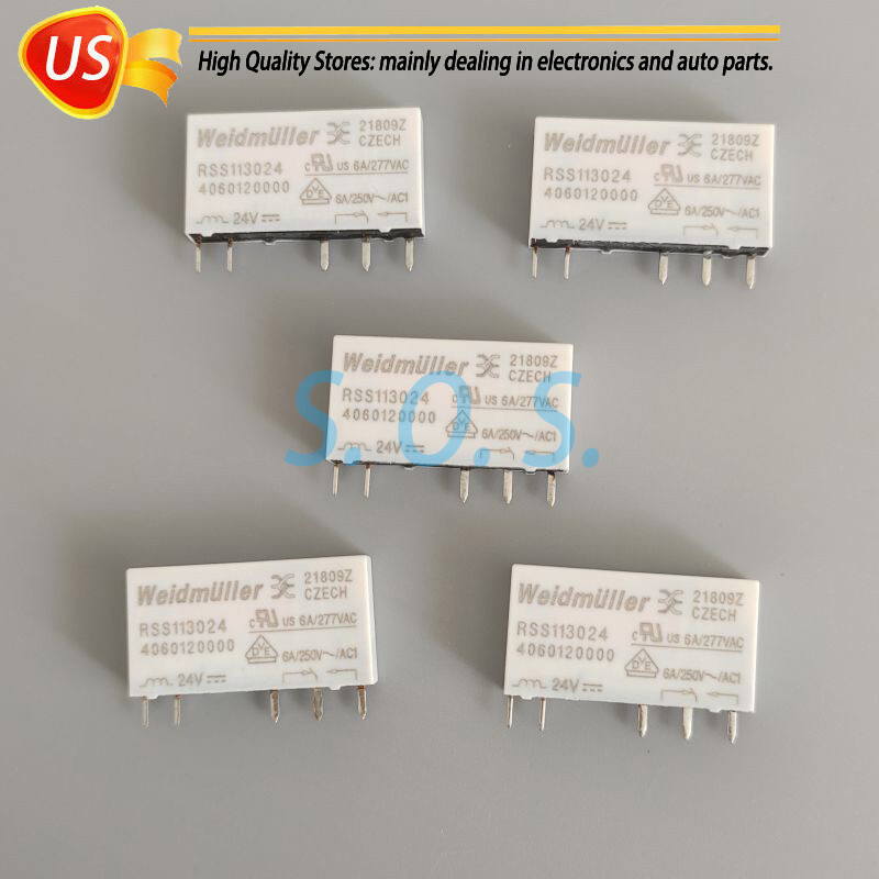 5PCS For Weidmuller RSS112024 4060120000 24VDC Power Relay 6A 277VAC 5 ...