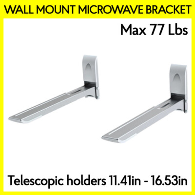 L-Shaped Wall Mount Bracket Microwave Oven Shelf Stand Up to 35kg/77lbs ...