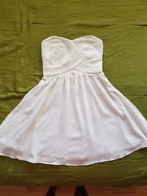 NWT Kimchi Blue White Heartline Strapless Dress Floral Pattern X-Small ...