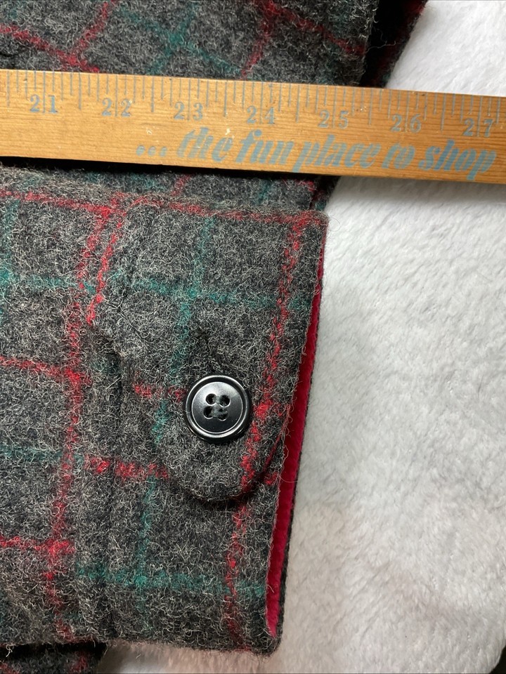 Vintage Johnson Woolen Mills Set Mens 40X30 Wool Adirondack Plaid USA ...