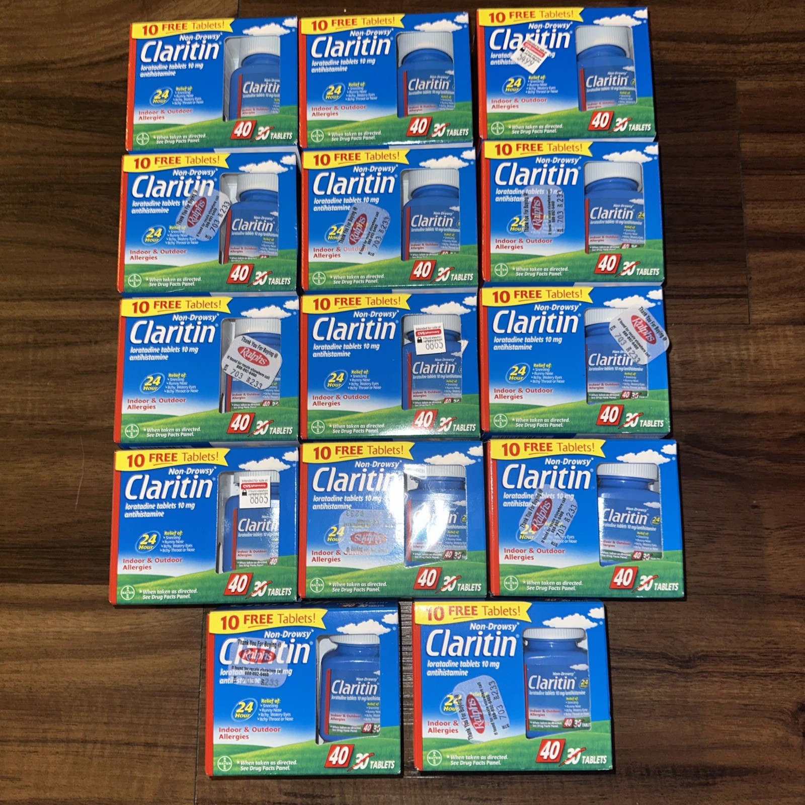 Lot 14-Claritin Non Drowsy Allergy Tablets - 10mg 40 Count-560 Pills ...