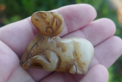 Vintage Chinese Carved Jade Goat / Ram Figurine | eBay