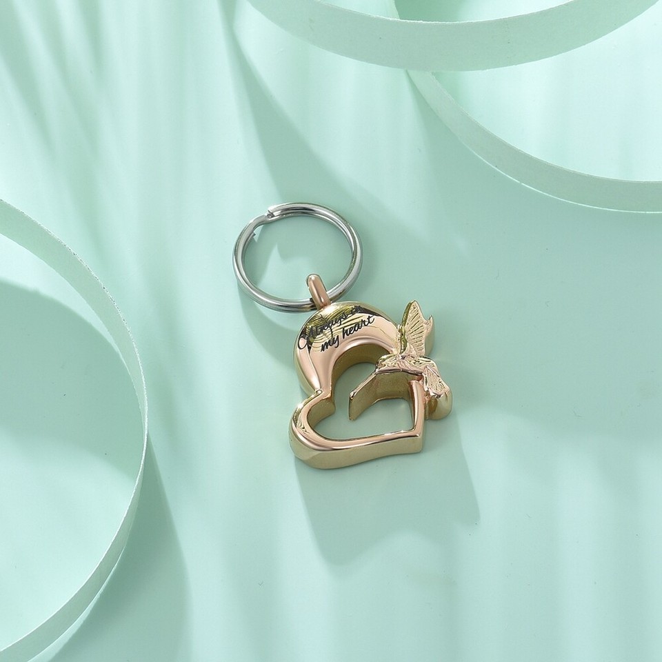 Hummingbird Cremation Keychain Ashes Holder Urn Locket Stainless Steel ...
