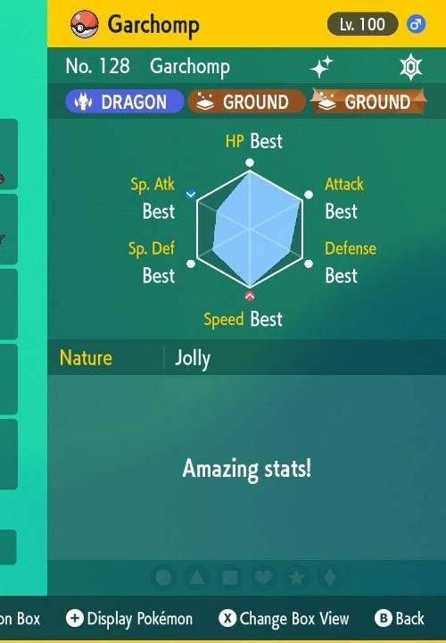 Shiny Garchomp 6IV Lv. 100 Jolly Tera Raid Gible Pokemon Scarlet Violet ...