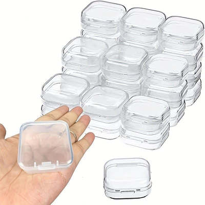 Small Hinged Plastic Containers 3PCS Plastic Storage Container Boxes