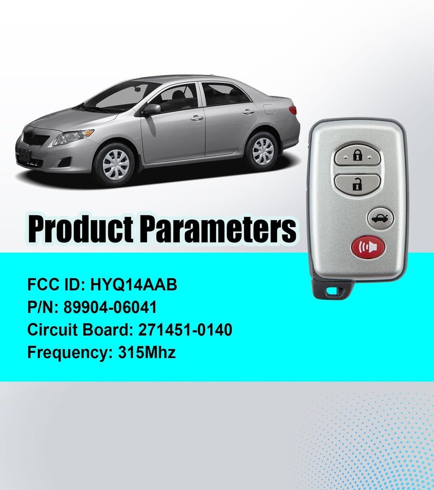 Self-programmable Smart Key Fob Remote Kit Replacement for 2007-2010 ...