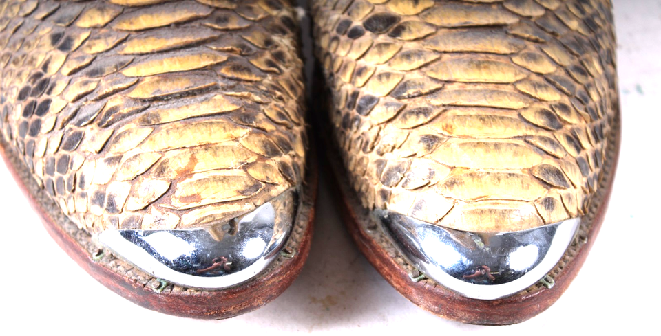 Vintage Tony Lama Full Python Snakeskin Cowboy Boots Men’s 13D Buckaroo ...