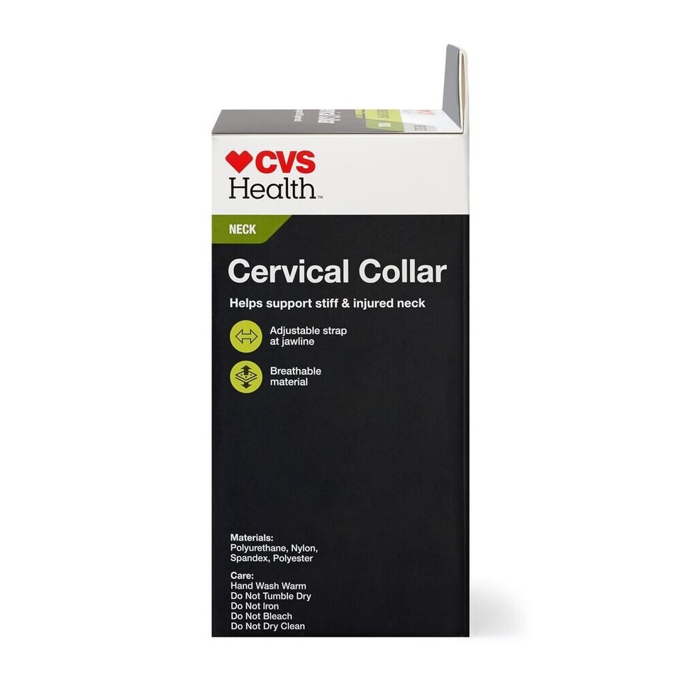 CVS Health Adult Moderate Support Cervical Collar Neck Adjustable Strap ...