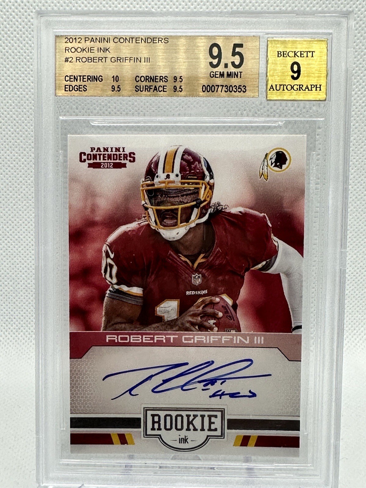 2012 Panini Contenders ROBERT GRIFFIN III ROOKIE INK AUTO RC BGS 9.5/9 ...
