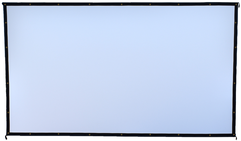 White Front Projection Screen Material Black Border Metal Grommets 16:9 ...