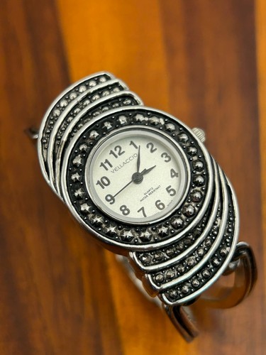 Vellaccio Women's Watch Silver Tone Cuff Watch Quartz Fashion 27mm ...