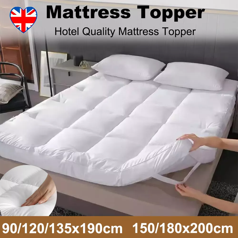 EXTRA DEEP MATTRESS TOPPER 4INCH / 10CM SINGLE DOUBLE KING SUPER KING ...