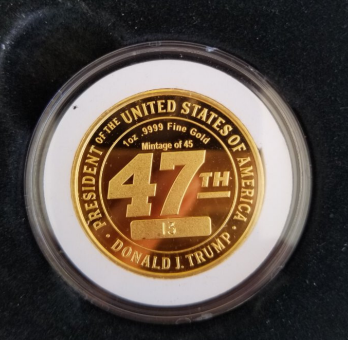SUPER RARE Trump 1 Oz .9999 24K Gold Coin Round FIGHT FIGHT FIGHT # 13 ...