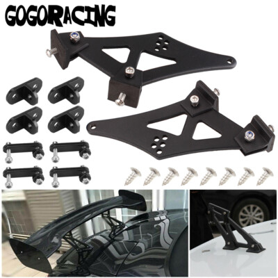 5" Universal Car CNC Rear Wing Trunk Racing Tail Spoiler Legs Mount ...