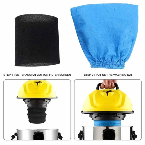 High Efficiency Textile Filter Bags for Karcher Vacuum Cleaners MV1 NT ...