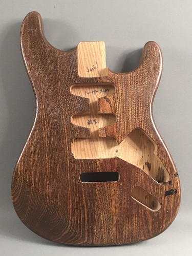 Vintage Fender Style Dark Natural Solid Ash Relic Custom Strat Guitar ...