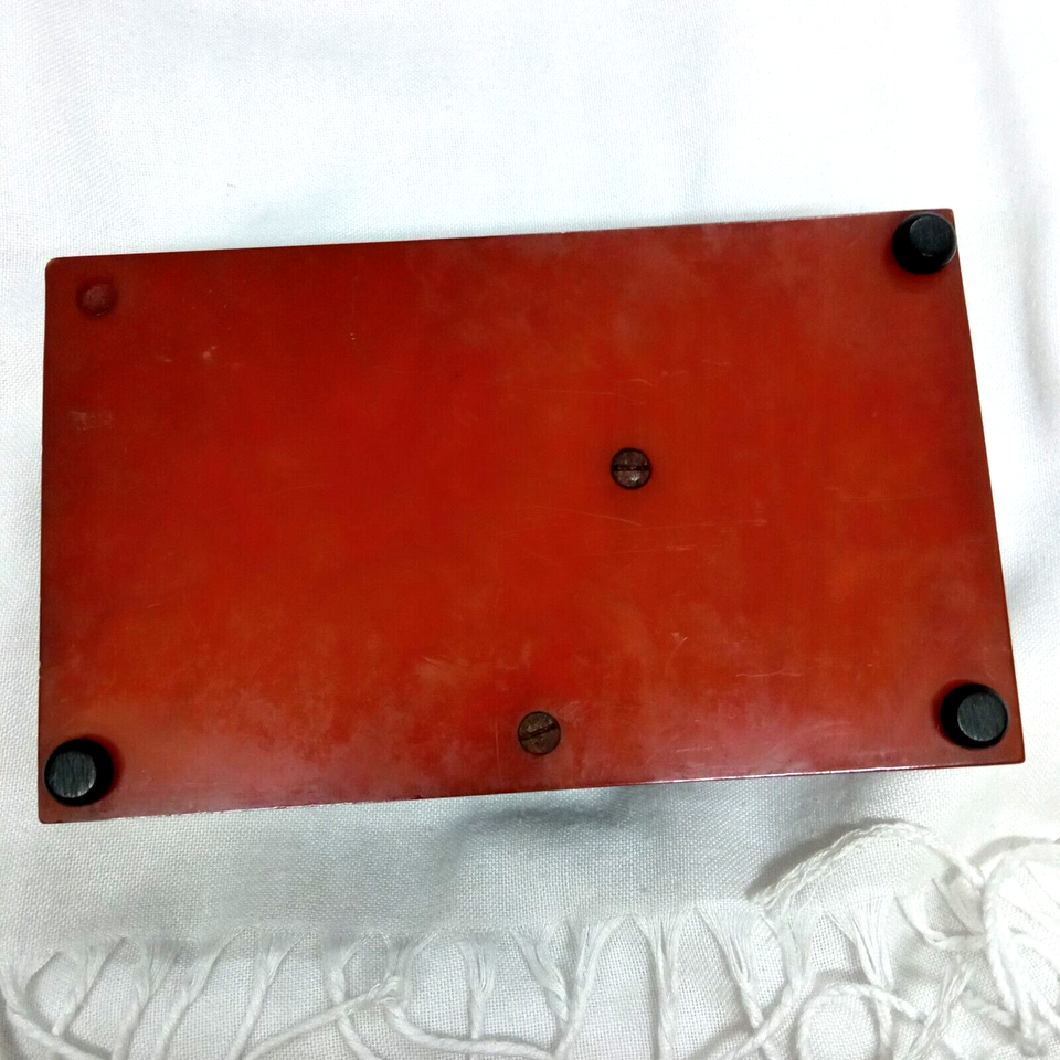 Vintage Marbled Cherry Amber Bakelite Catalin Phenolic Resin Inkwell ...