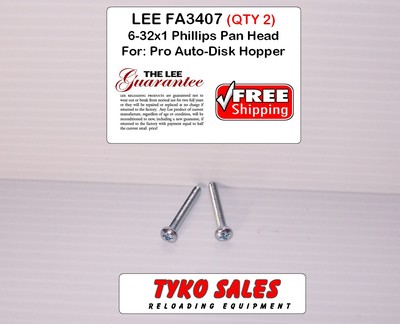 LEE FA3407 * LEE 6-32X1 PHILLIPS PAN HEAD for AUTO DISK HOPPER * QTY 2 ...