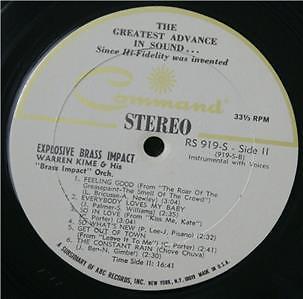 WARREN KIME - EXPLOSIVE BRASS IMPACT - JAZZ VINYL LP | eBay