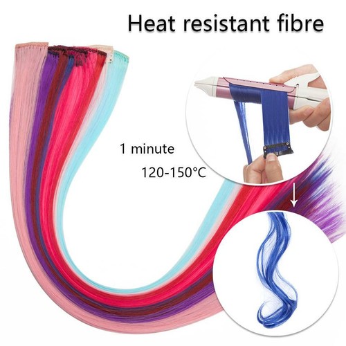 25+Colors Highlight For Human Hair Extension Clip in Piece Real Natural ...