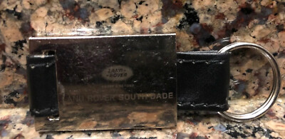 OEM Genuine Land Rover Silver Keyring Key Chain Leather Stainless | eBay