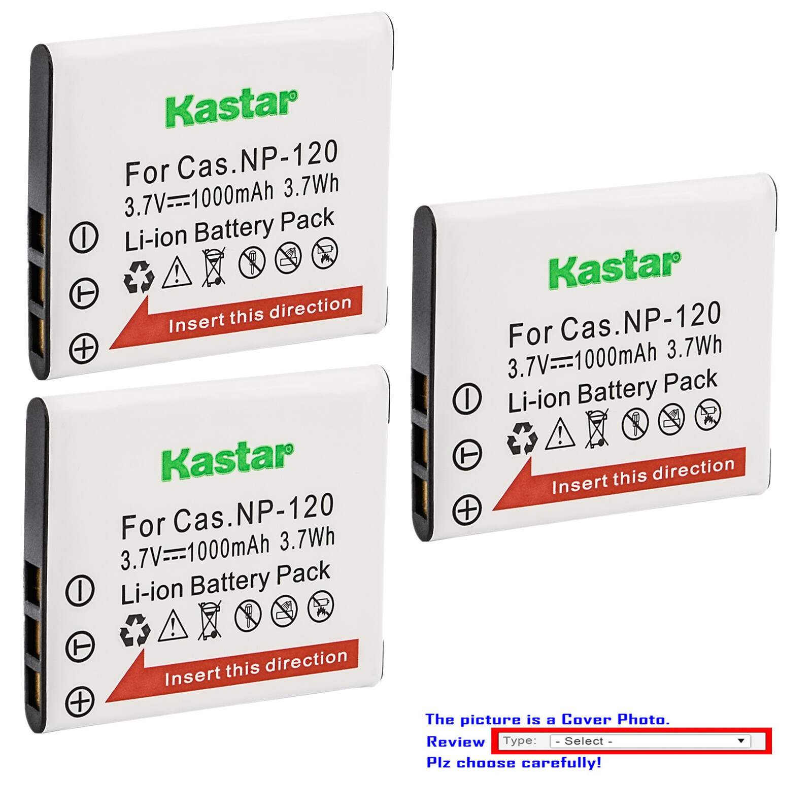 Kastar Replacement Battery Pack for OEM Casio BC-120 NP-120 BC120 CNP ...